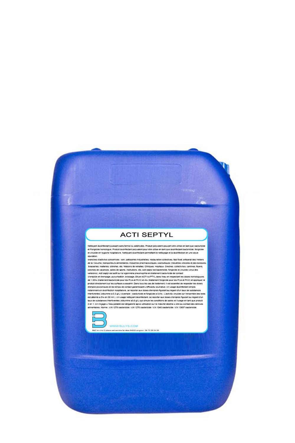 BULYS, nettoyant désinfectant bactéricide fongicide POA / POV. ACTI SEPTYL